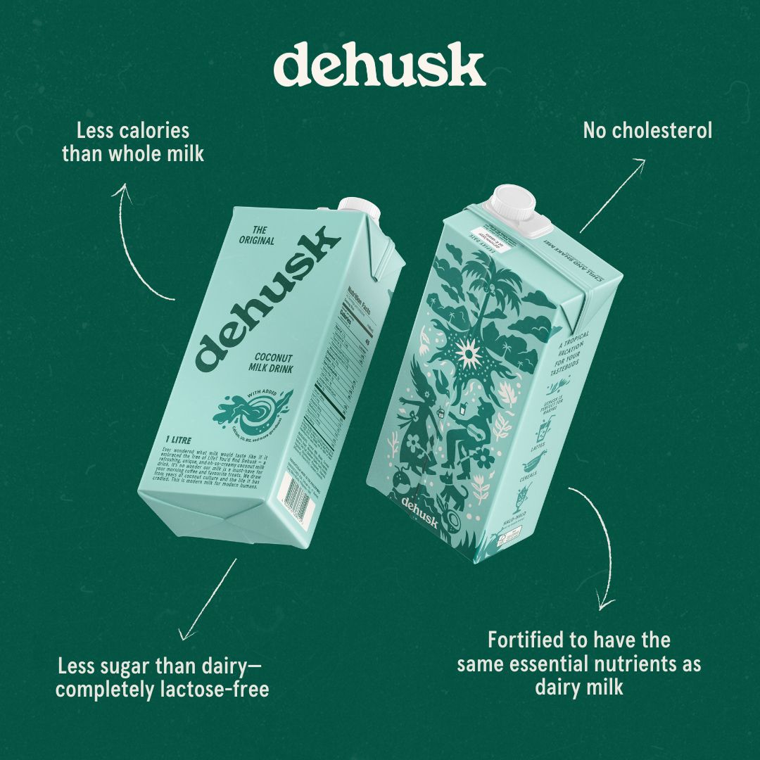 3 x 1L Dehusk Coconut Milk - Fortified Milk Alternative